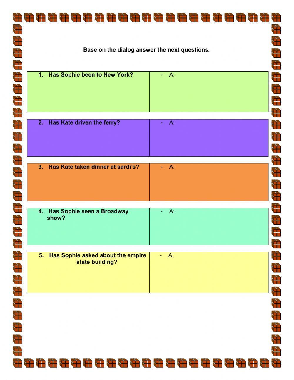 Present perfect simple online pdf worksheet for Grade 3 | Live Worksheets