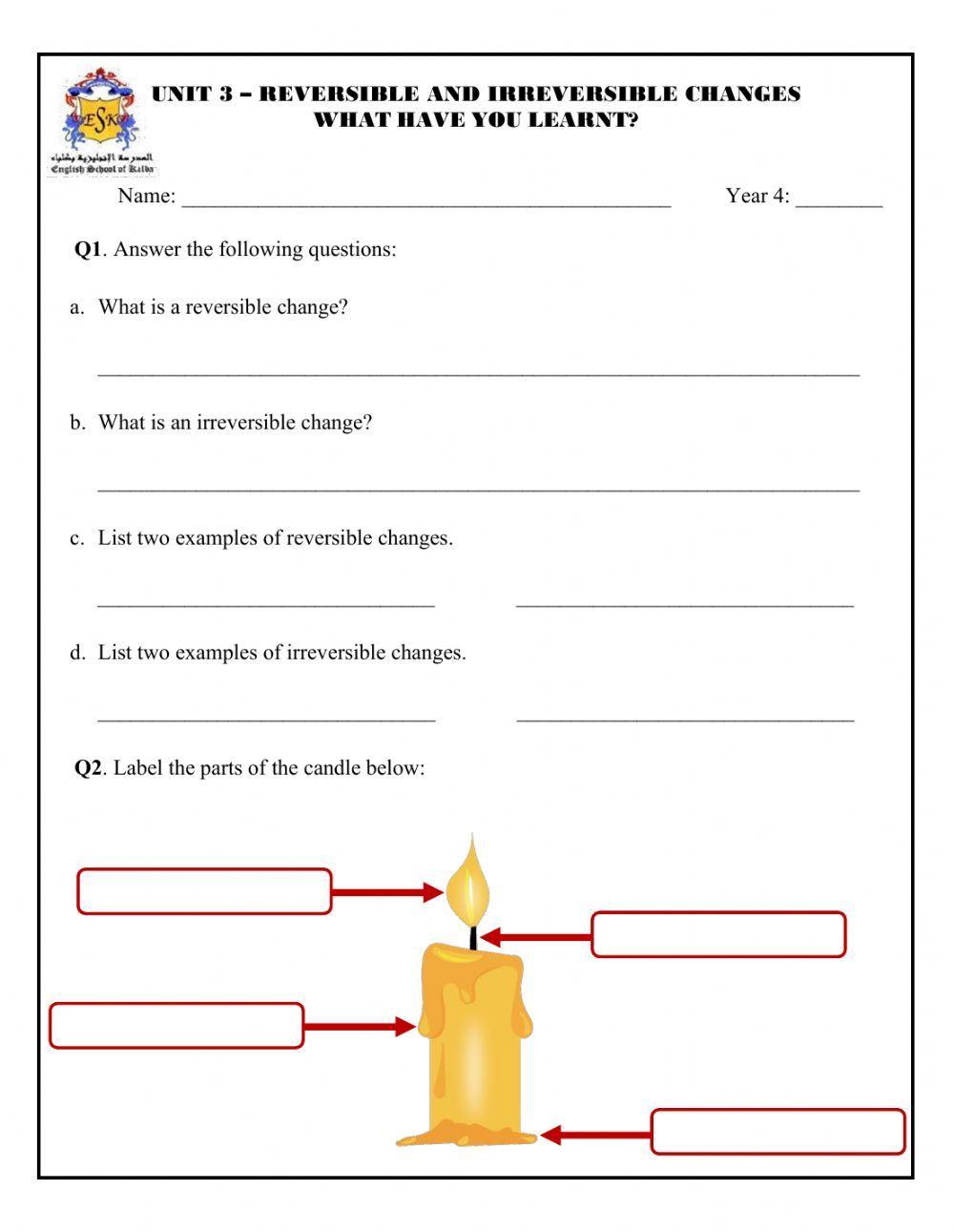 Reversible And Irreversible Changes Examples For Kids Reversible And Irreversible Changes Examples For Kids
