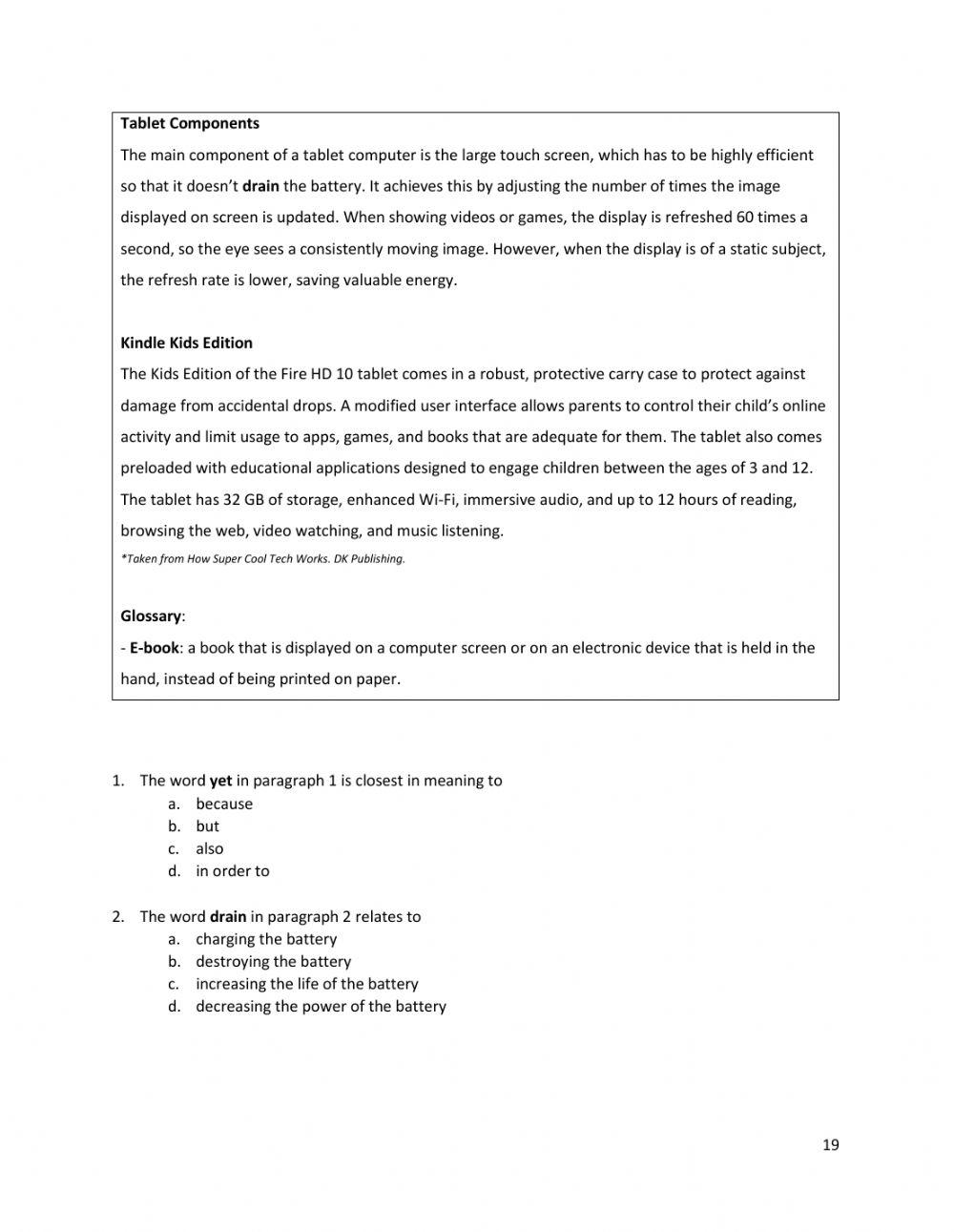 Tablets worksheet | Live Worksheets