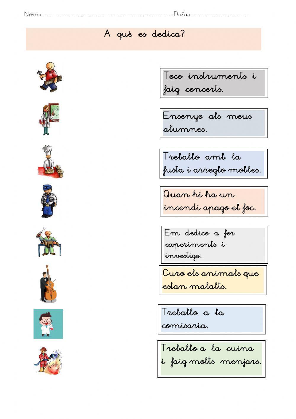 Comprensió Lect… | Free Interactive Worksheets | 460001