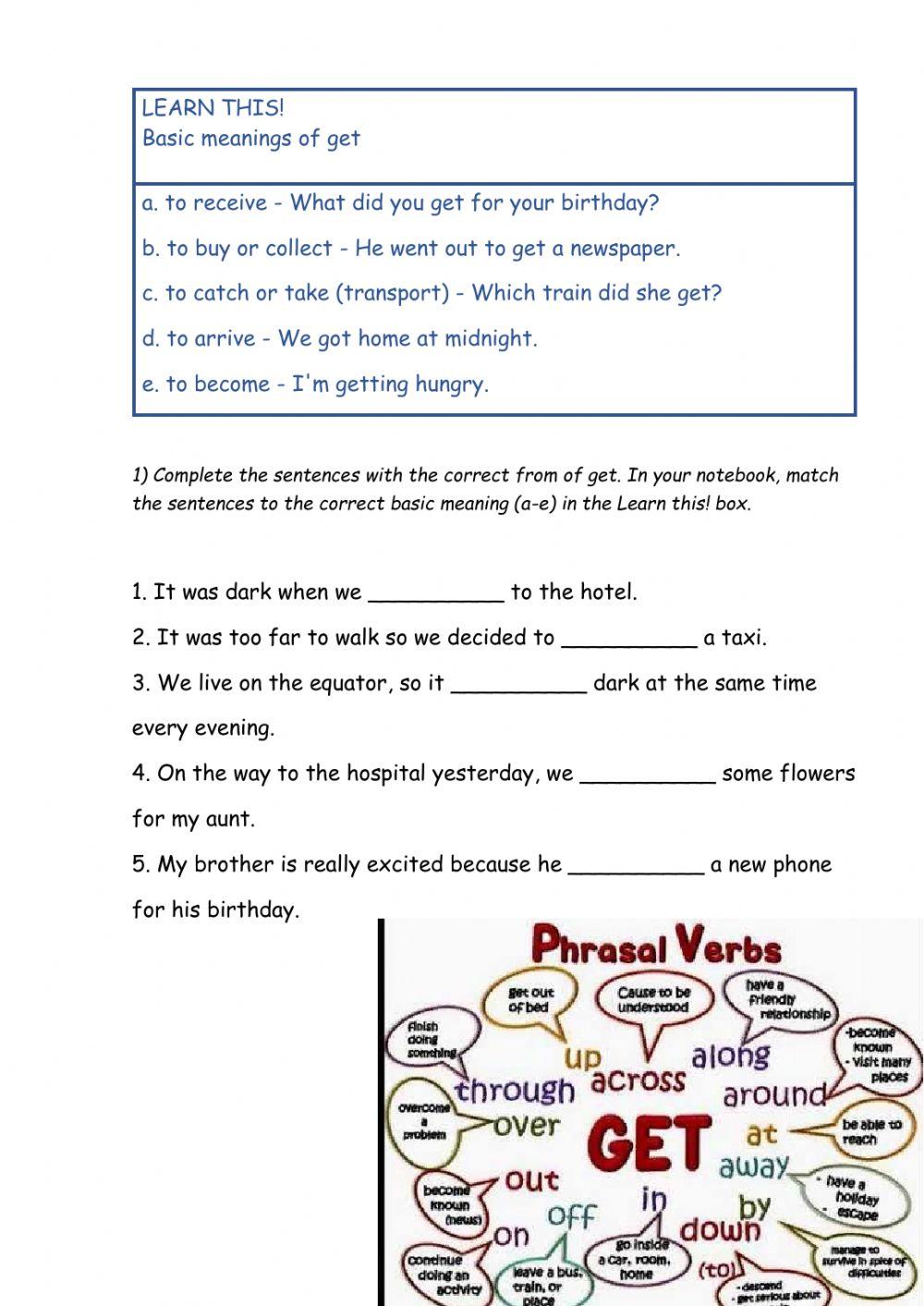 Phrasal | Alena Cherniaeva | Live Worksheets