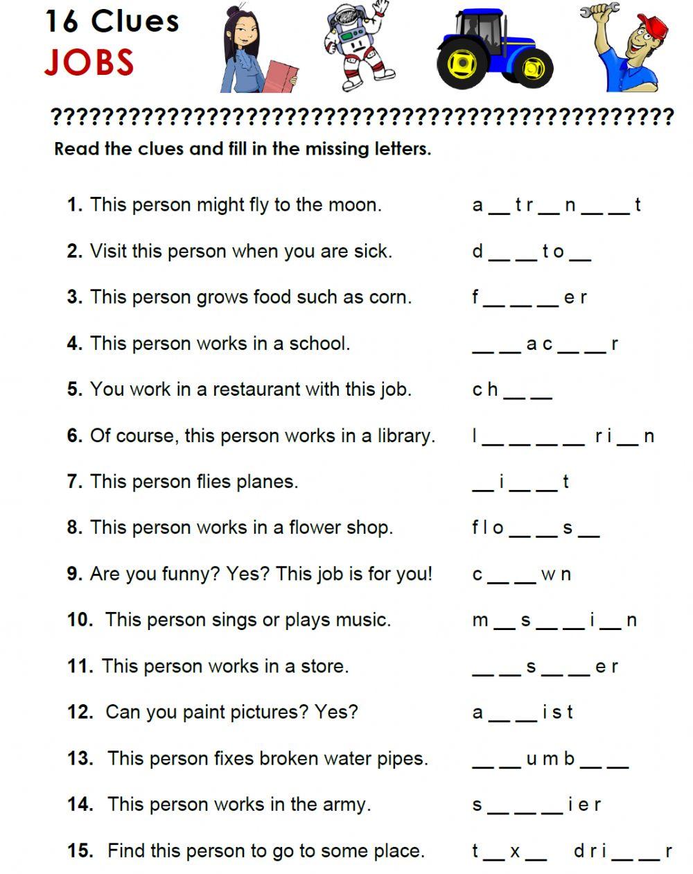 ALL THINGS GRAMMAR-JOBS 1 online exercise for | Live Worksheets