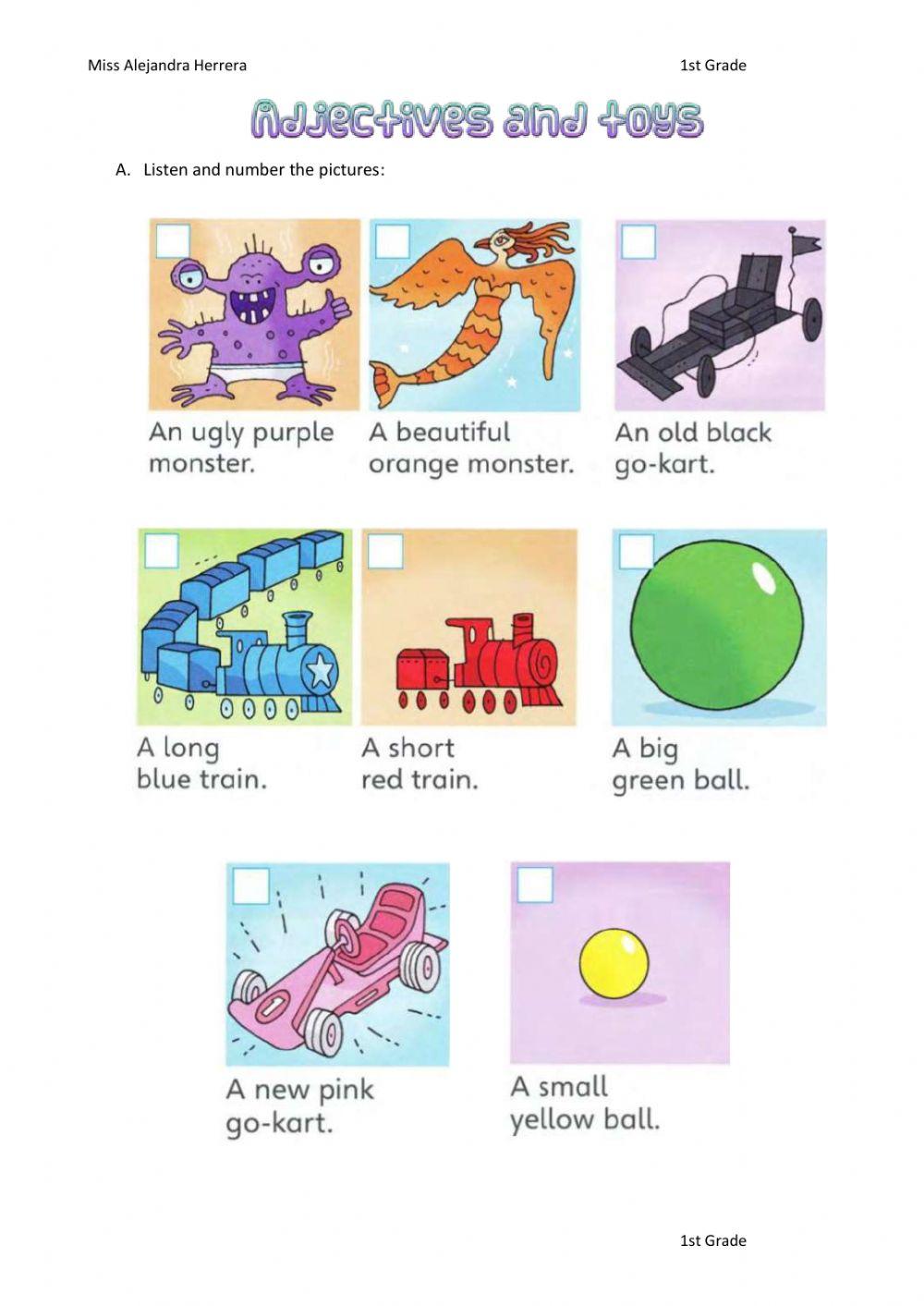 Adjectives toys… | Free Interactive Worksheets | 398778