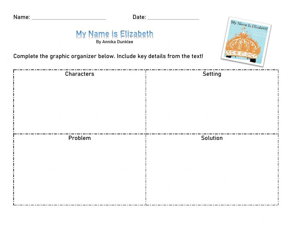 My Name is Elizabeth, by Annika Dunklee worksheet | Live Worksheets