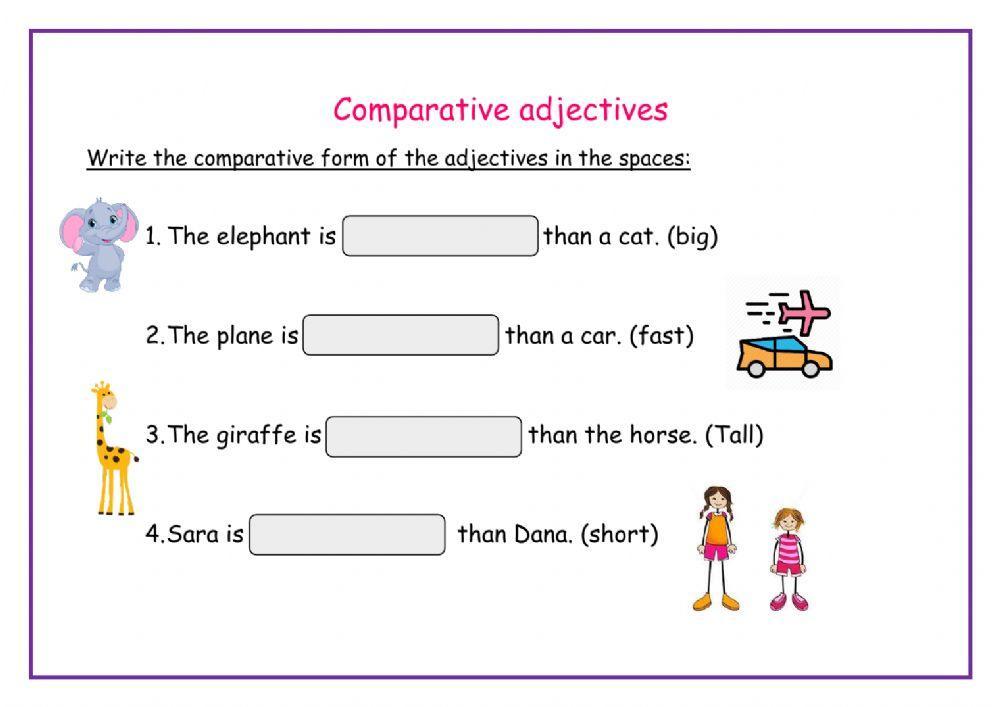 Comparative adj… | Free Interactive Worksheets | 399095