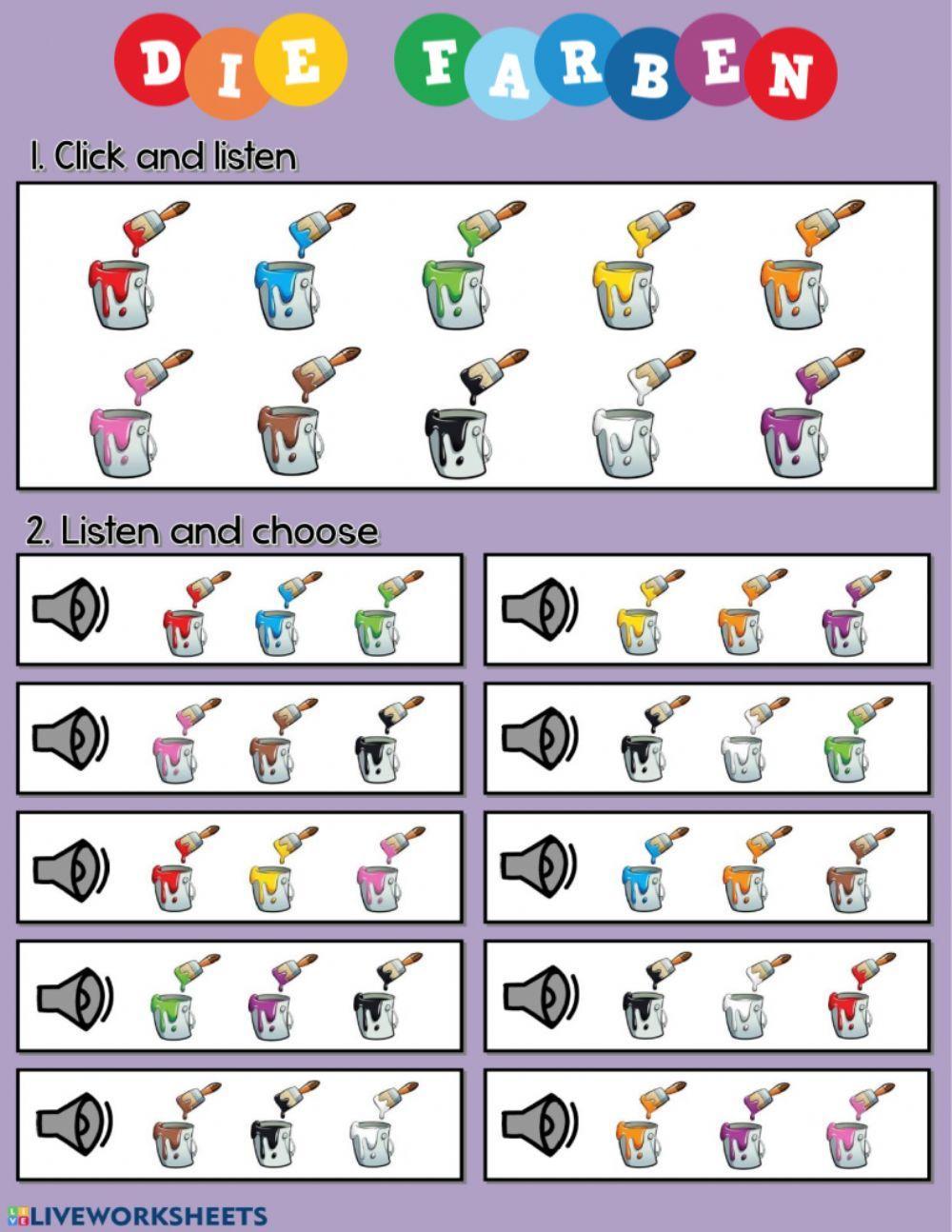 Die Farben | Free Interactive Worksheets | 399644