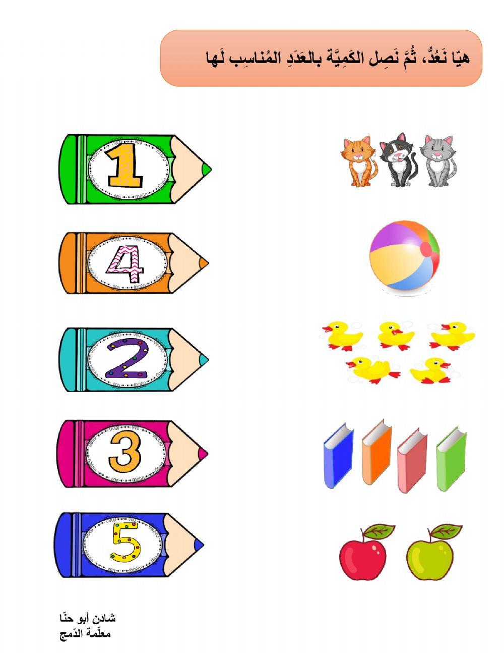 ملاءمة العدد للكمية worksheet | Live Worksheets