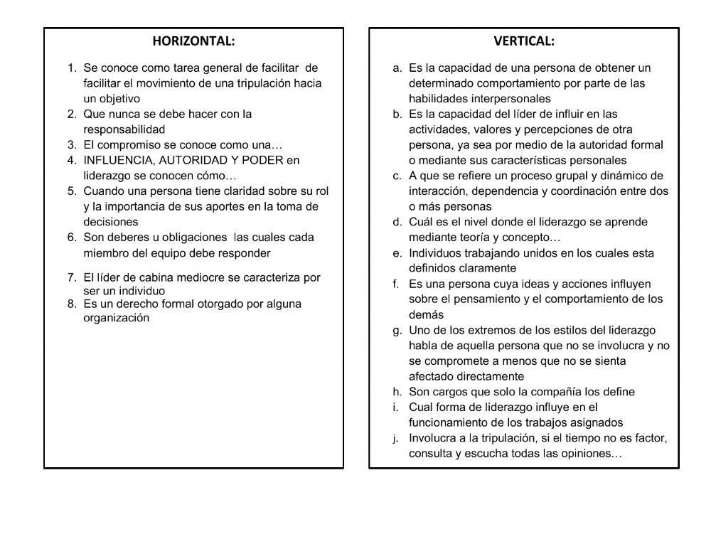 Crucigrama CMR worksheet | Live Worksheets
