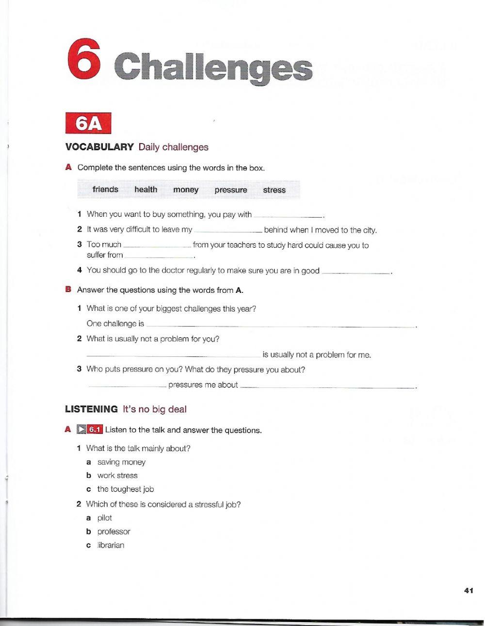 103 workbook unit 6 online exercise for | Live Worksheets