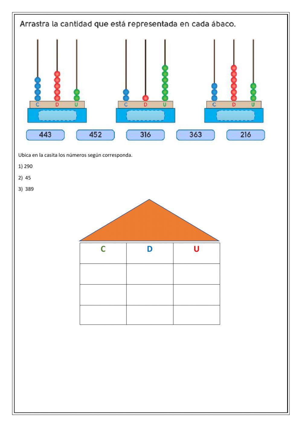 Pdf online exercise: Valor posicional | Live Worksheets
