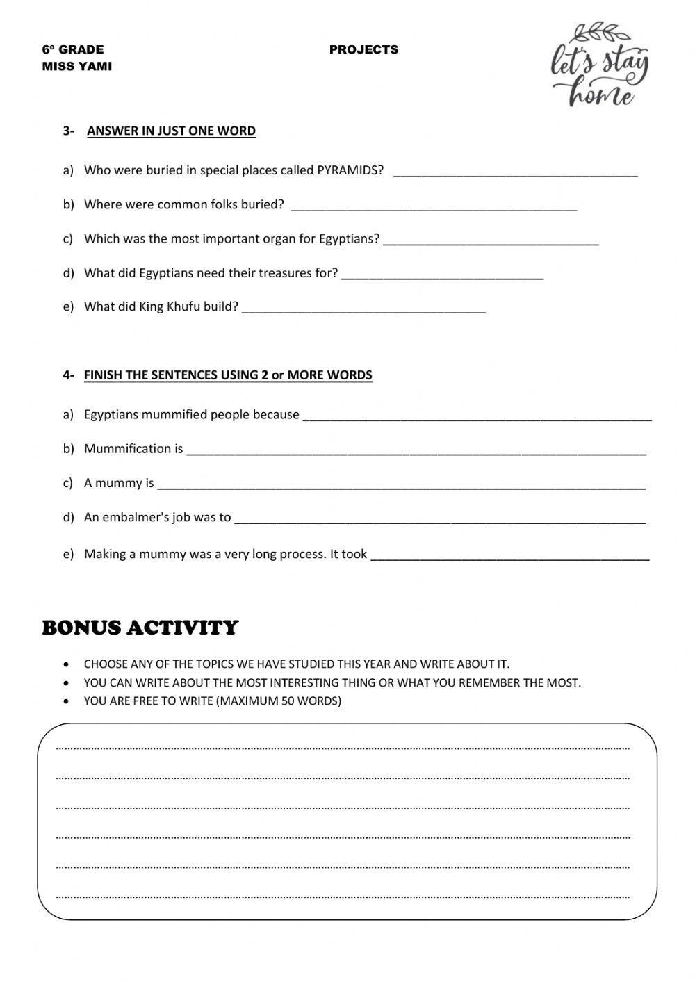 Quiz online activity for 6TH GRADE | Live Worksheets