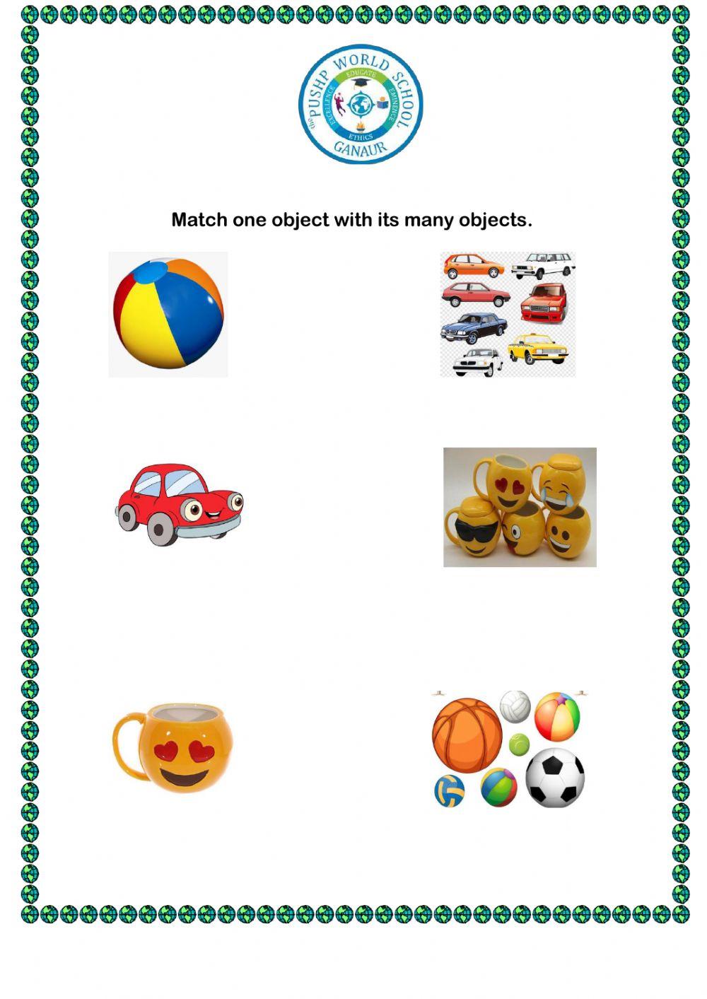 one and many concept online exercise for | Live Worksheets