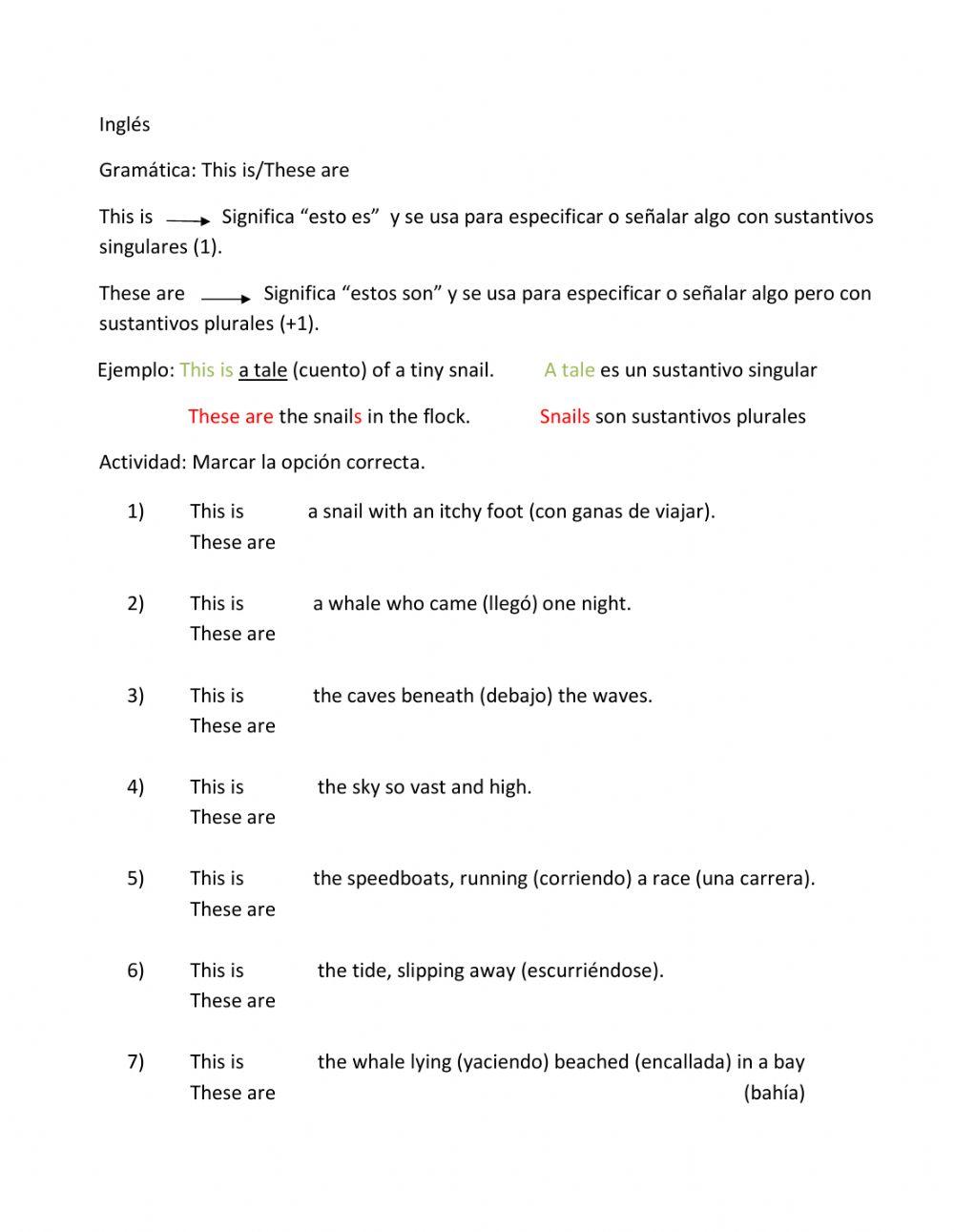 This is-These are | Live Worksheets