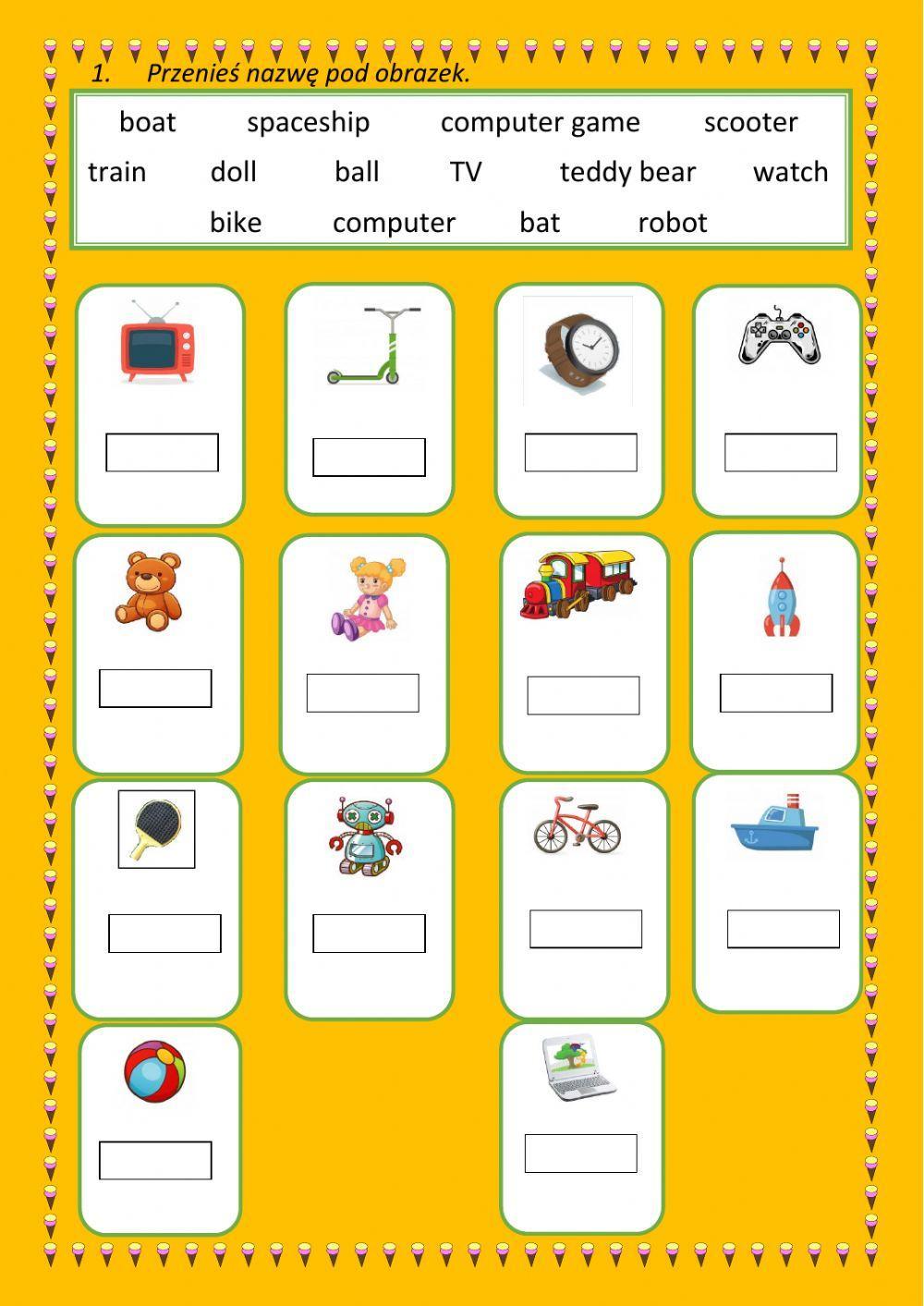 favourite things worksheet