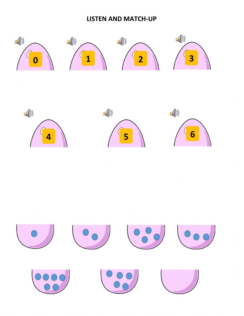Numbers 0 to 6 worksheet | Live Worksheets