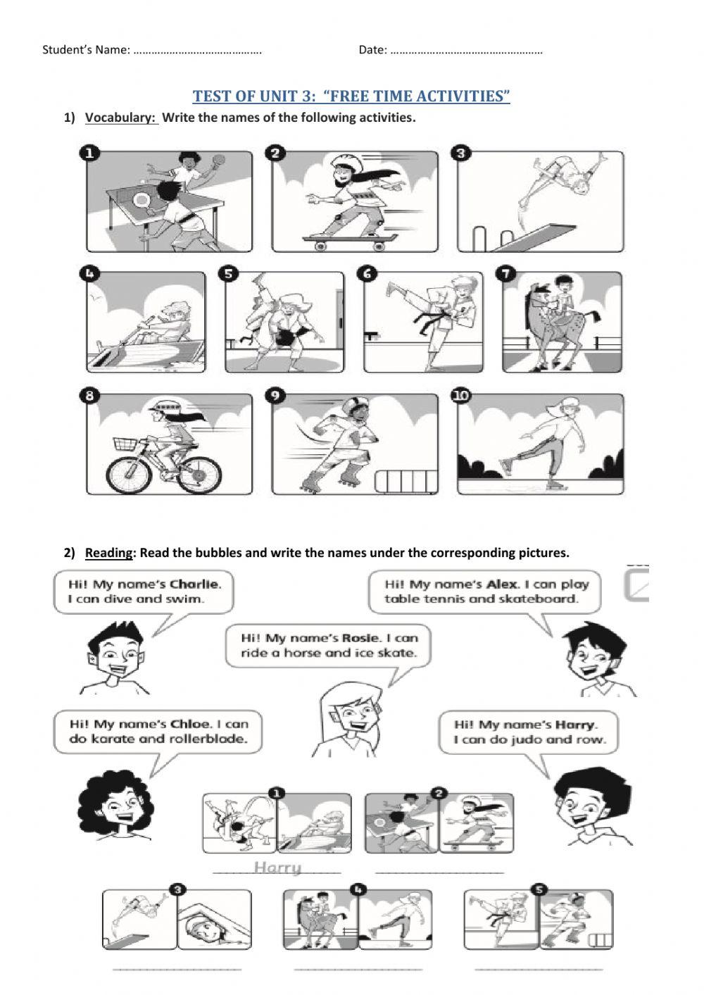 TIGER TIME 3 UNIT 3 worksheet | Live Worksheets