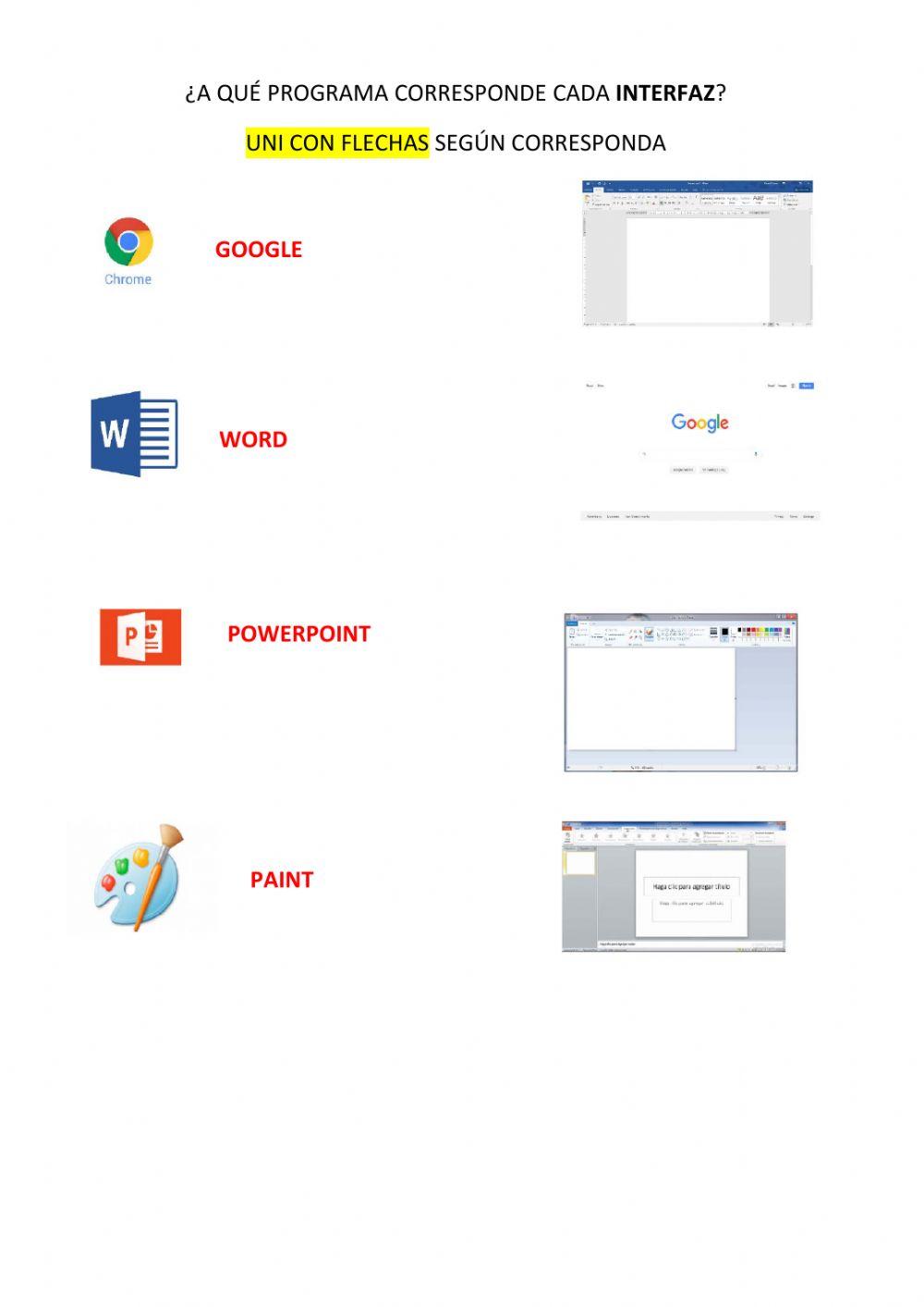 Interfaz worksheet | Live Worksheets