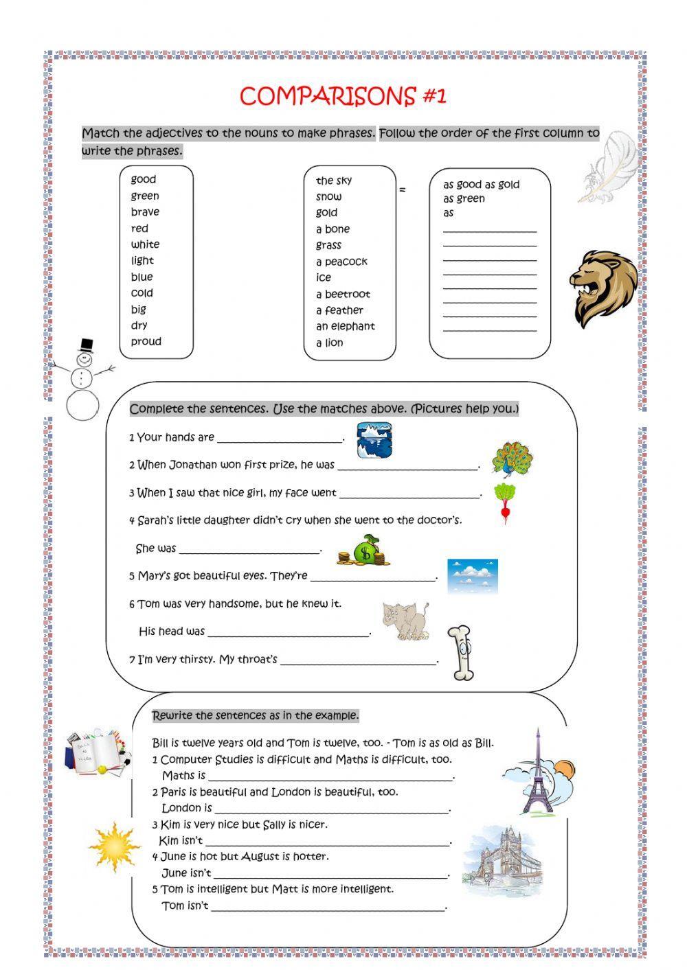Comparisons as-… | Free Interactive Worksheets | 402939