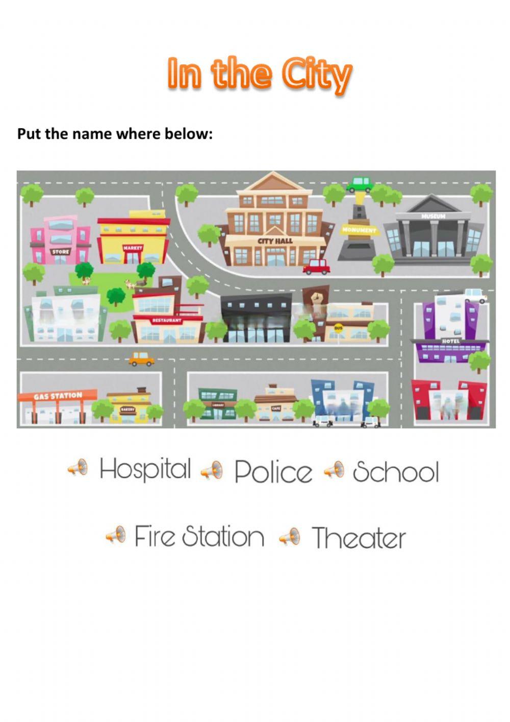 In the City online activity for Grade K | Live Worksheets