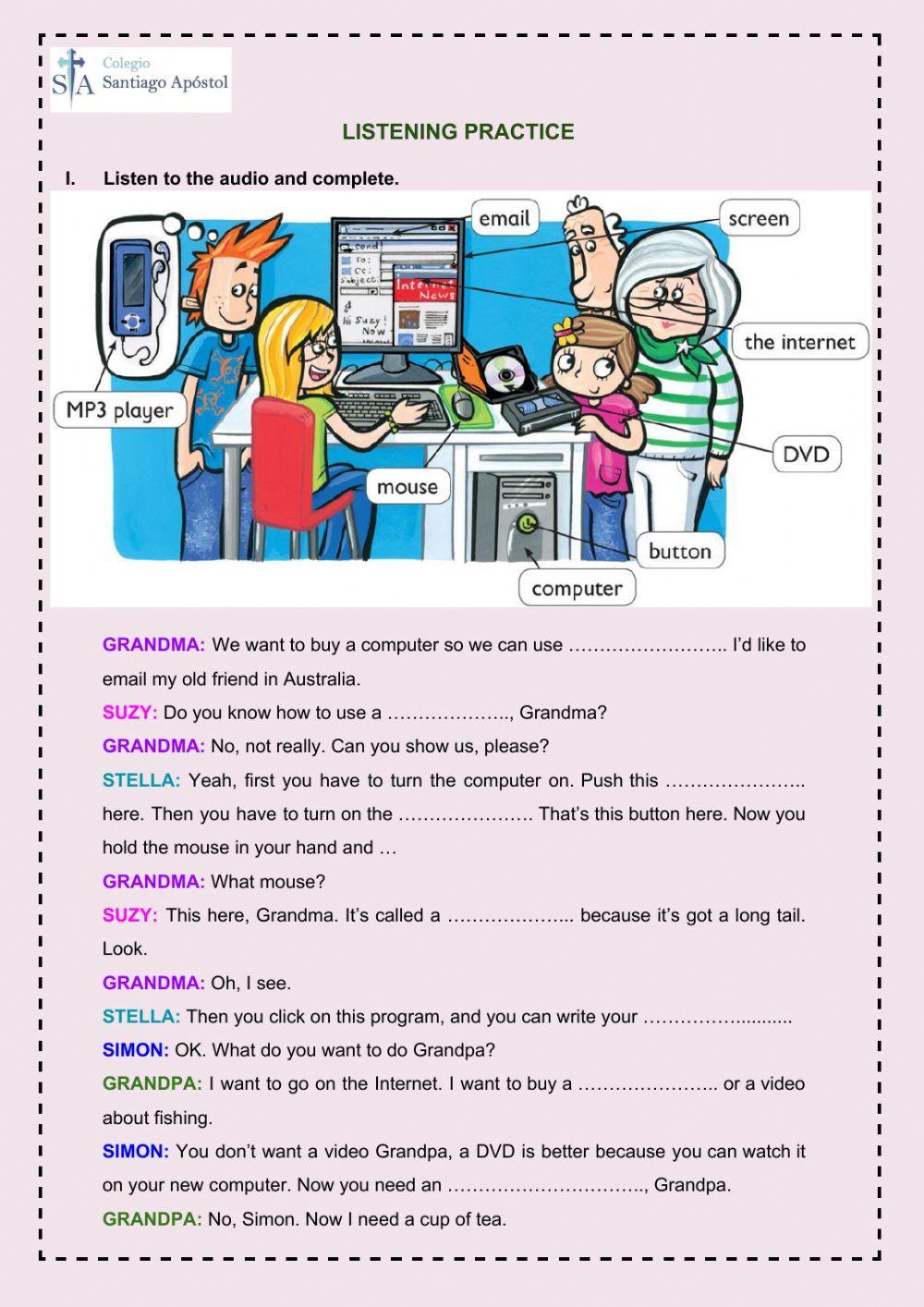 Listening pract… | Free Interactive Worksheets | 403149