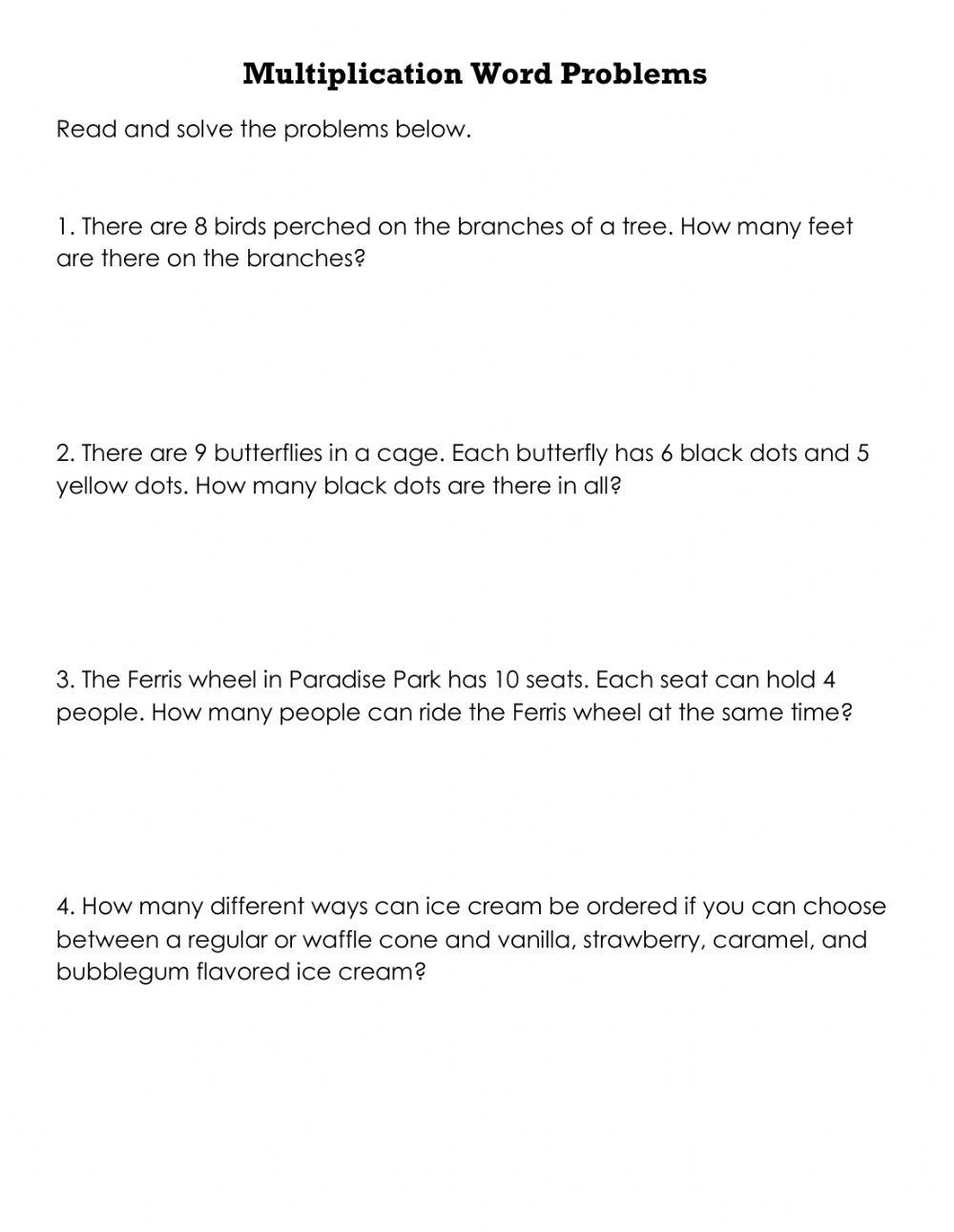 Multiplication Word Problems Activity Live Worksheets multiplication-word-problems-activity-live-worksheets