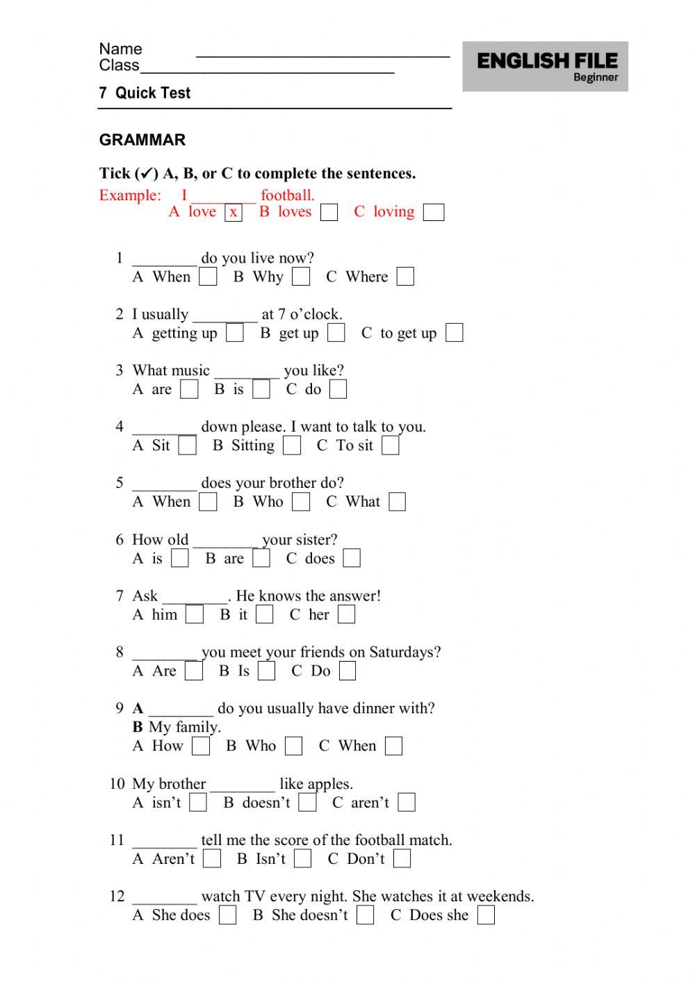 English File Be… | Free Interactive Worksheets | 6109948