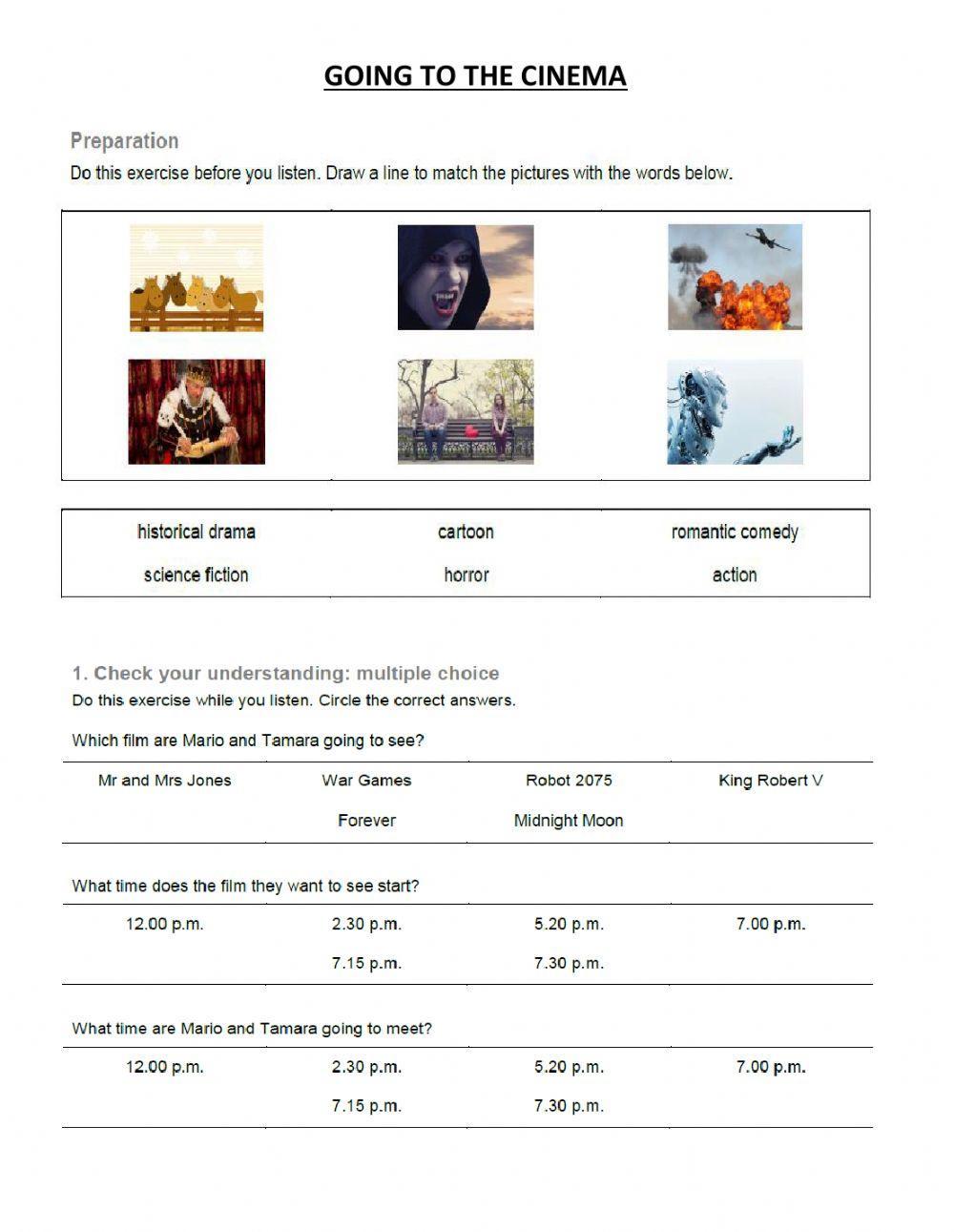 Going to the Cinema | karinaG | Live Worksheets