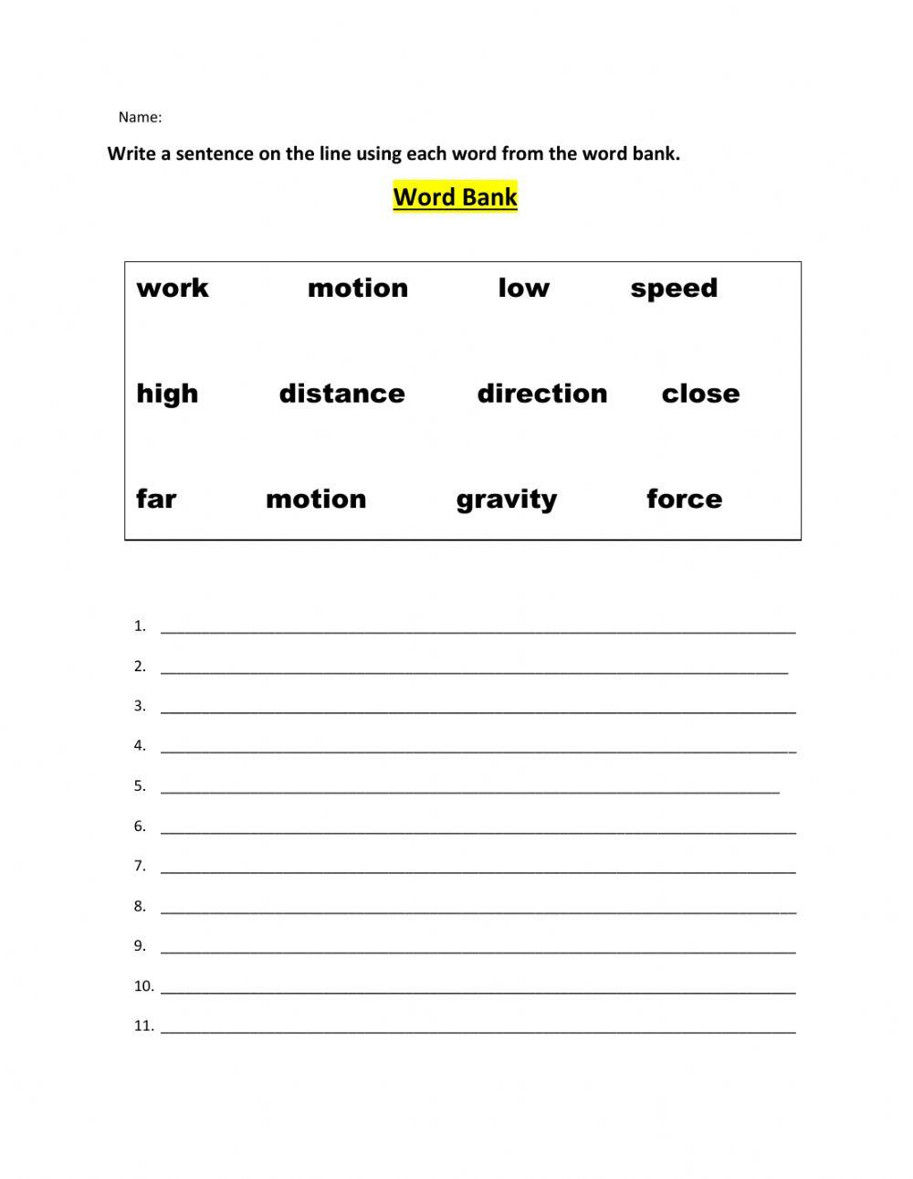 Writing Sentenc… | Free Interactive Worksheets | 6110732