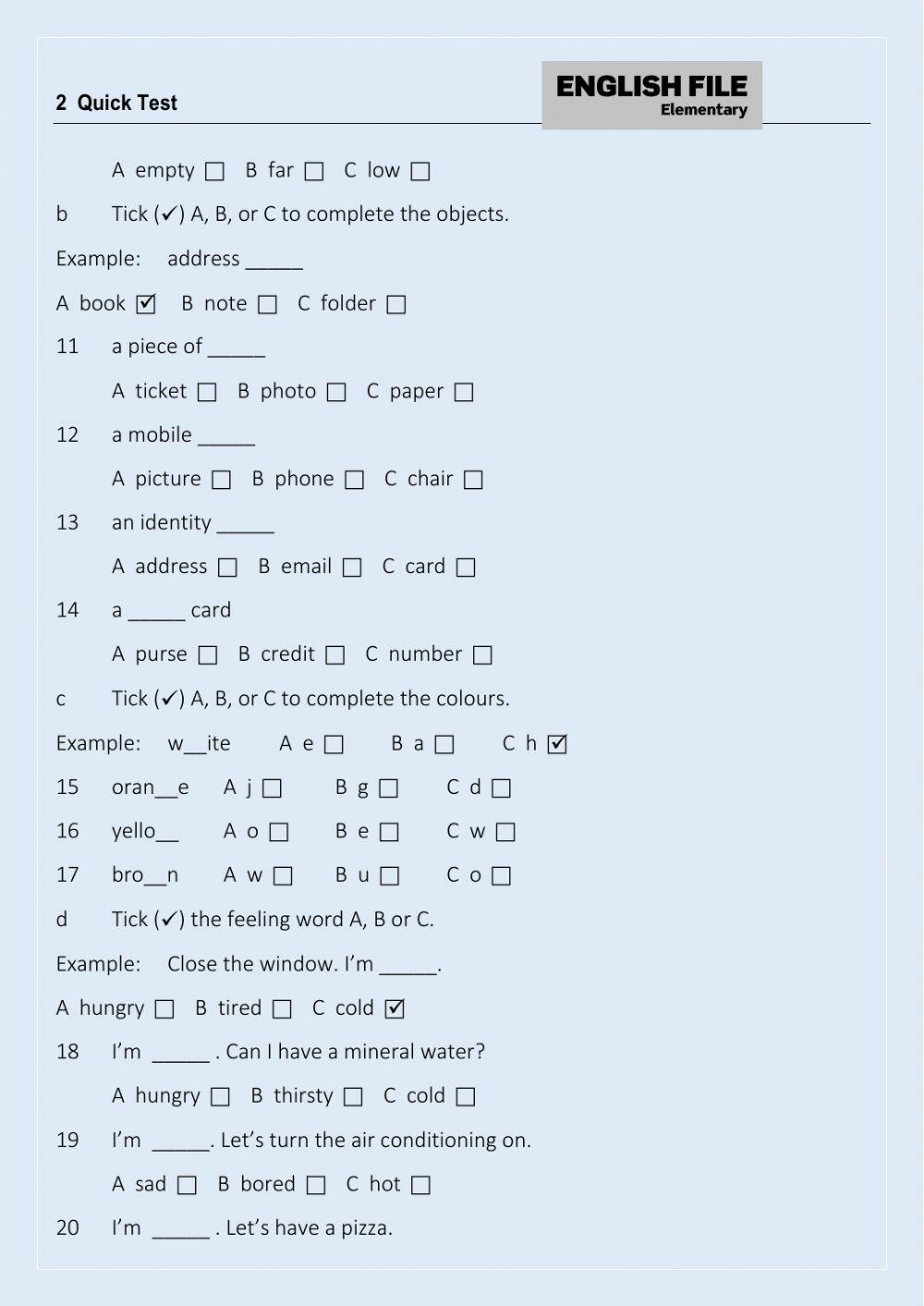 Elementary Test… | Free Interactive Worksheets | 405149
