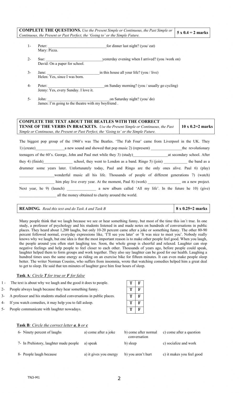 Teens 3 - mock … | Free Interactive Worksheets | 6112582