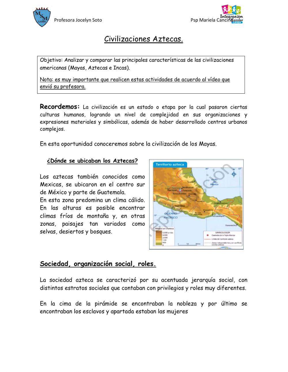 Civilizaciòn Az… | Free Interactive Worksheets | 405325