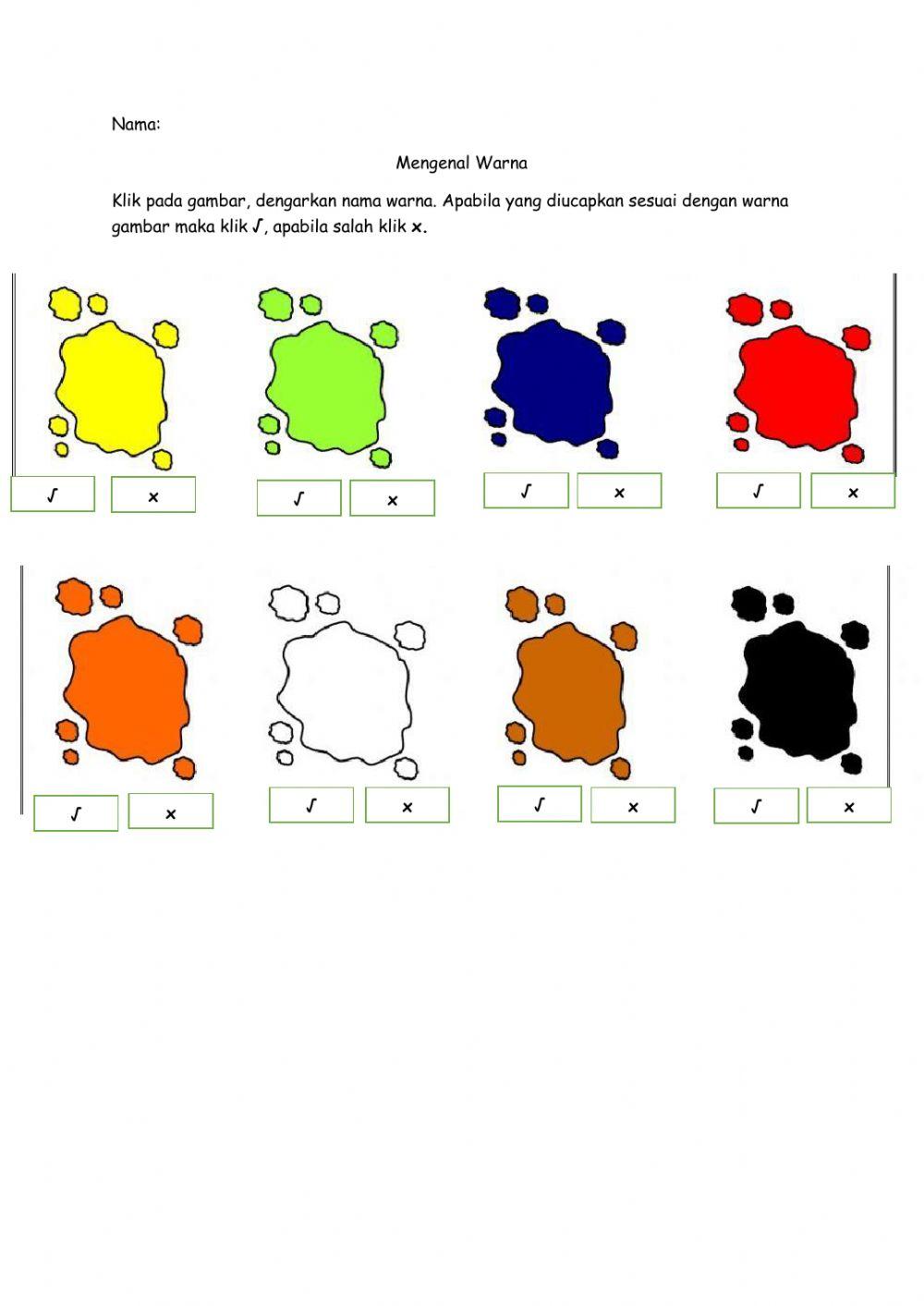 Mengenal warna worksheet | Live Worksheets