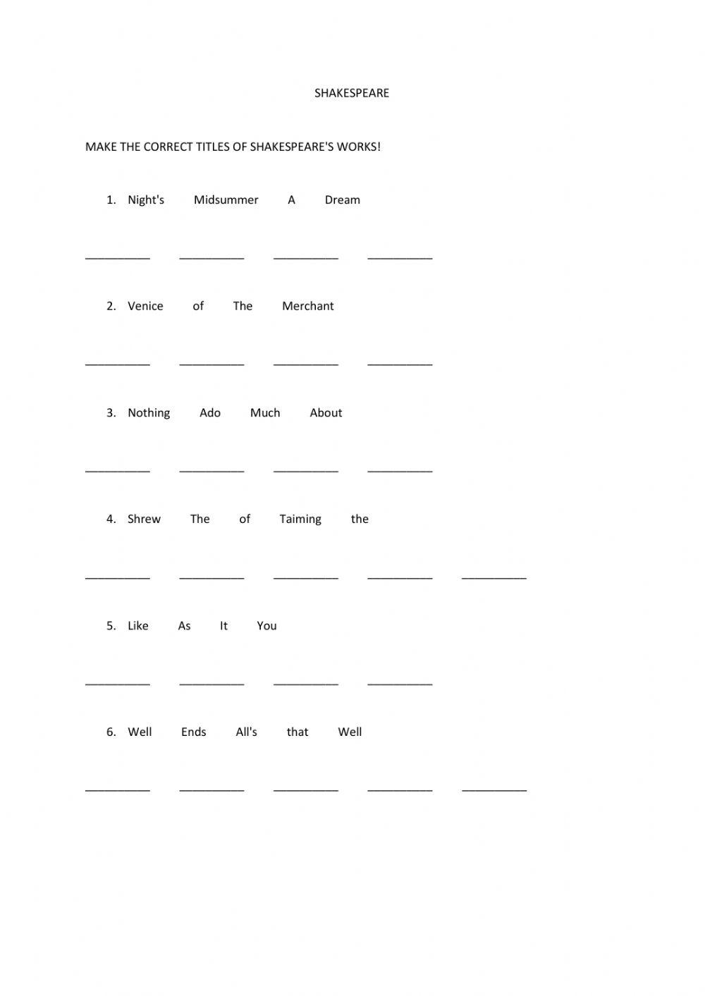 405683 | Shakespeare's works | MartaJ | LiveWorksheets