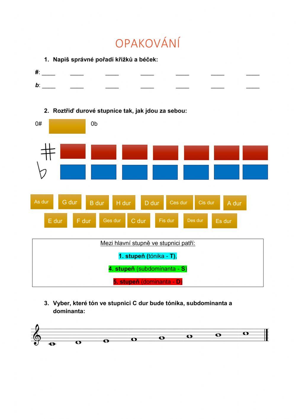 Durové stupnice 0740 | LucTka | Live Worksheets