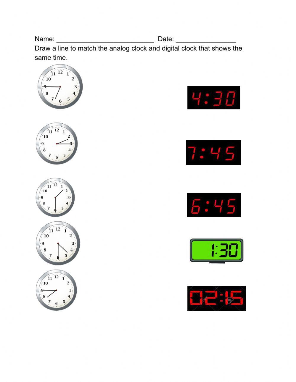 Clock 5min C worksheet | Live Worksheets