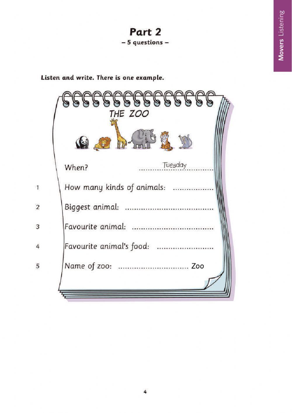 MOVERS 2 LISTEN… | Free Interactive Worksheets | 6115137