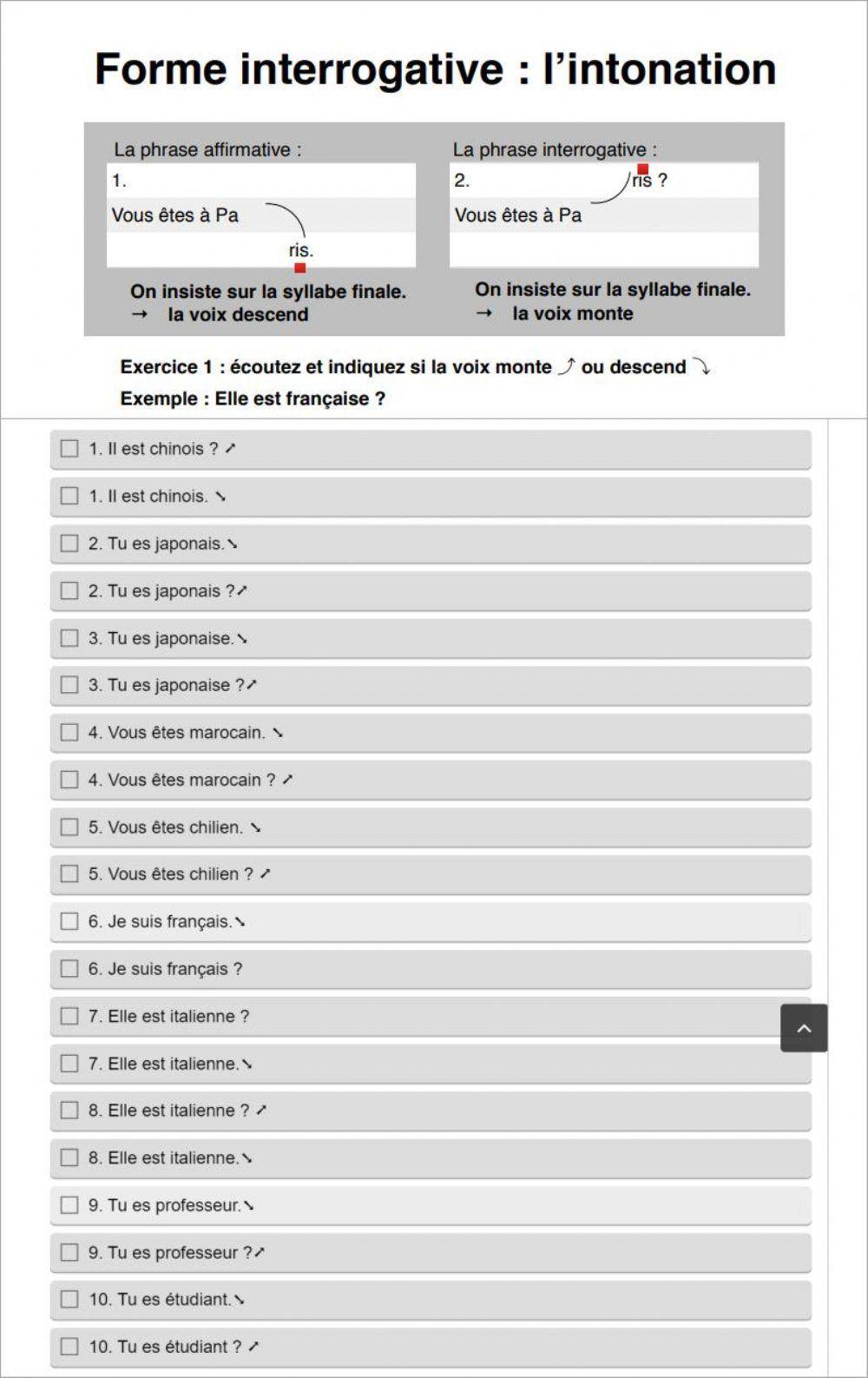 Forme interroga… | Free Interactive Worksheets | 6115378
