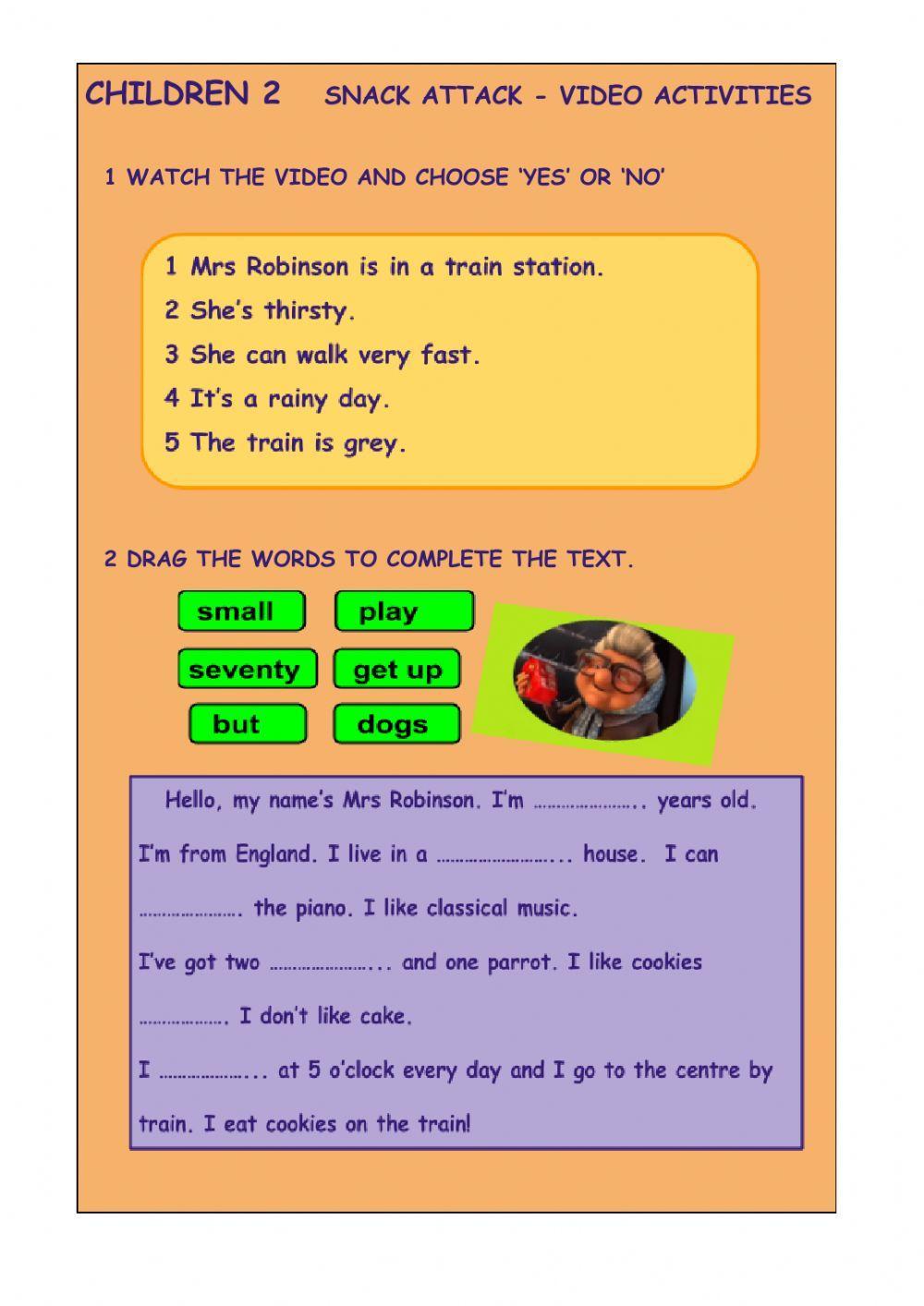 Children 2 Video Worksheet Lesson 28 worksheet | Live Worksheets