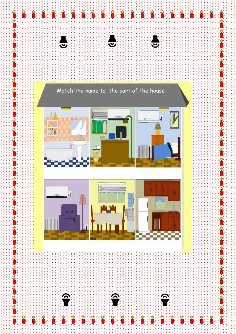 Parts of the house online exercise for elementary | Live Worksheets