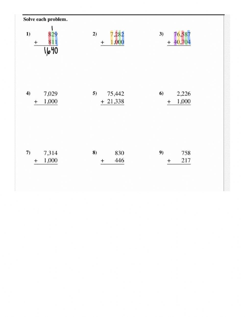 Grade 4 Worksheet 2-3 worksheet | Live Worksheets