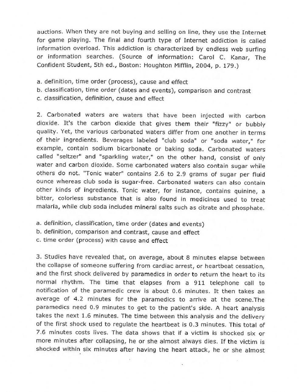 Rhetorical Patterns worksheet | Live Worksheets