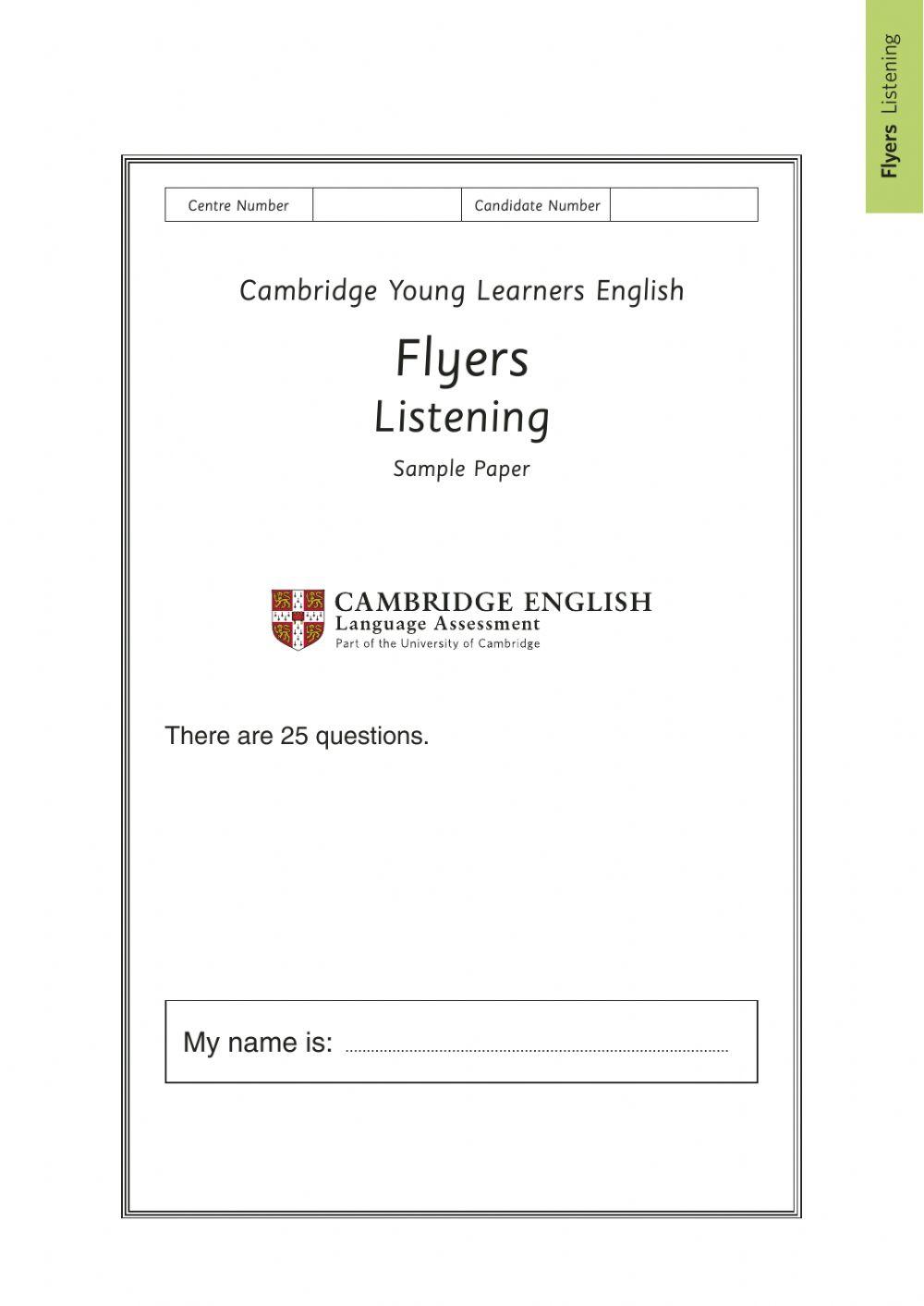 FLYERS LISTENIN… | Free Interactive Worksheets | 6118108