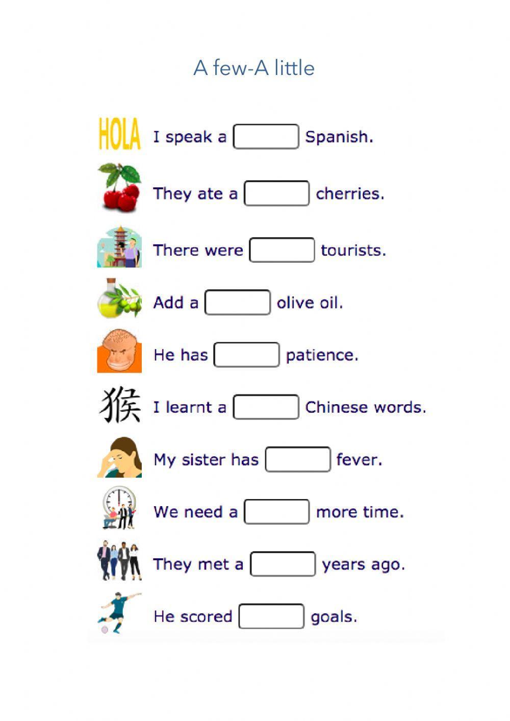 A few-A little | Free Interactive Worksheets | 408497