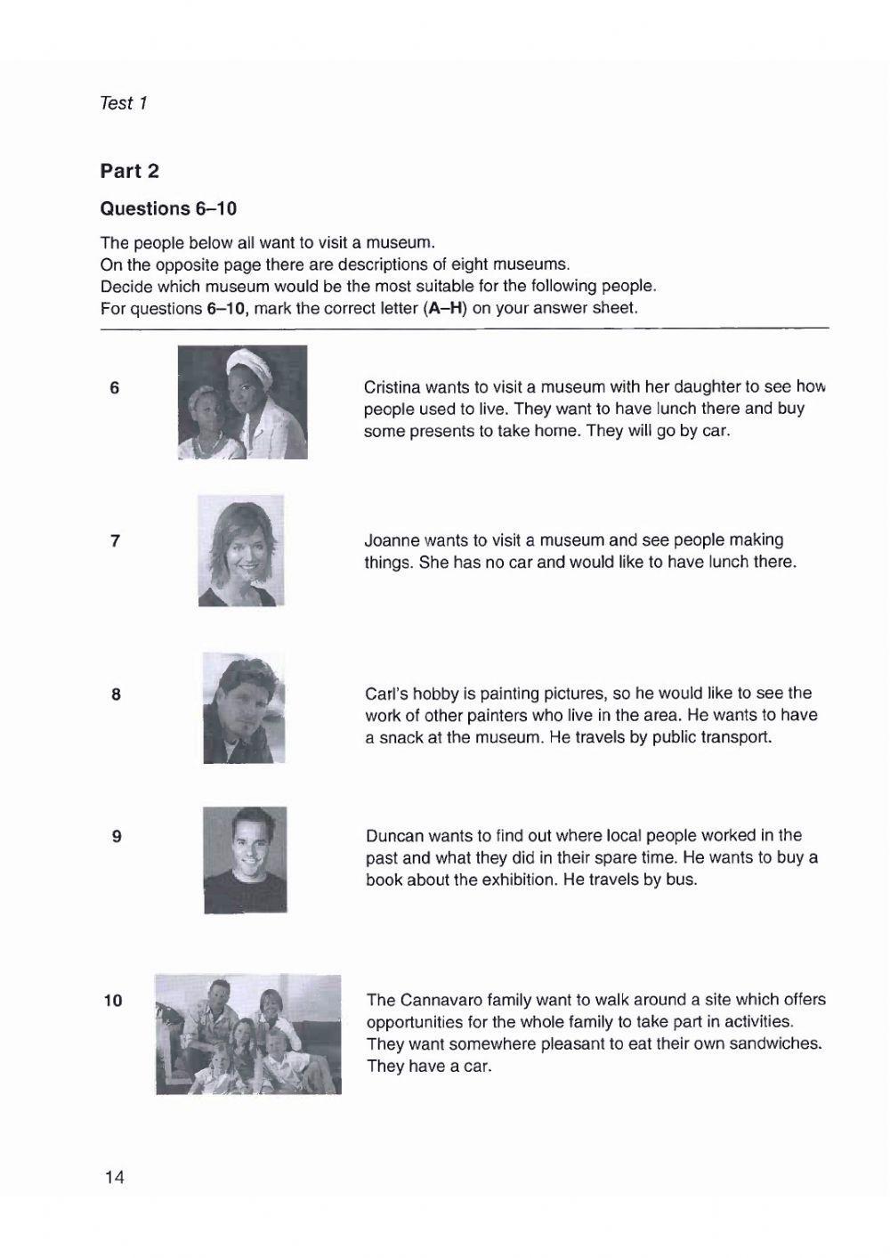 PET 2024 TEST 1 ( READING PARTS 1-2-3-4-5) 7 CE