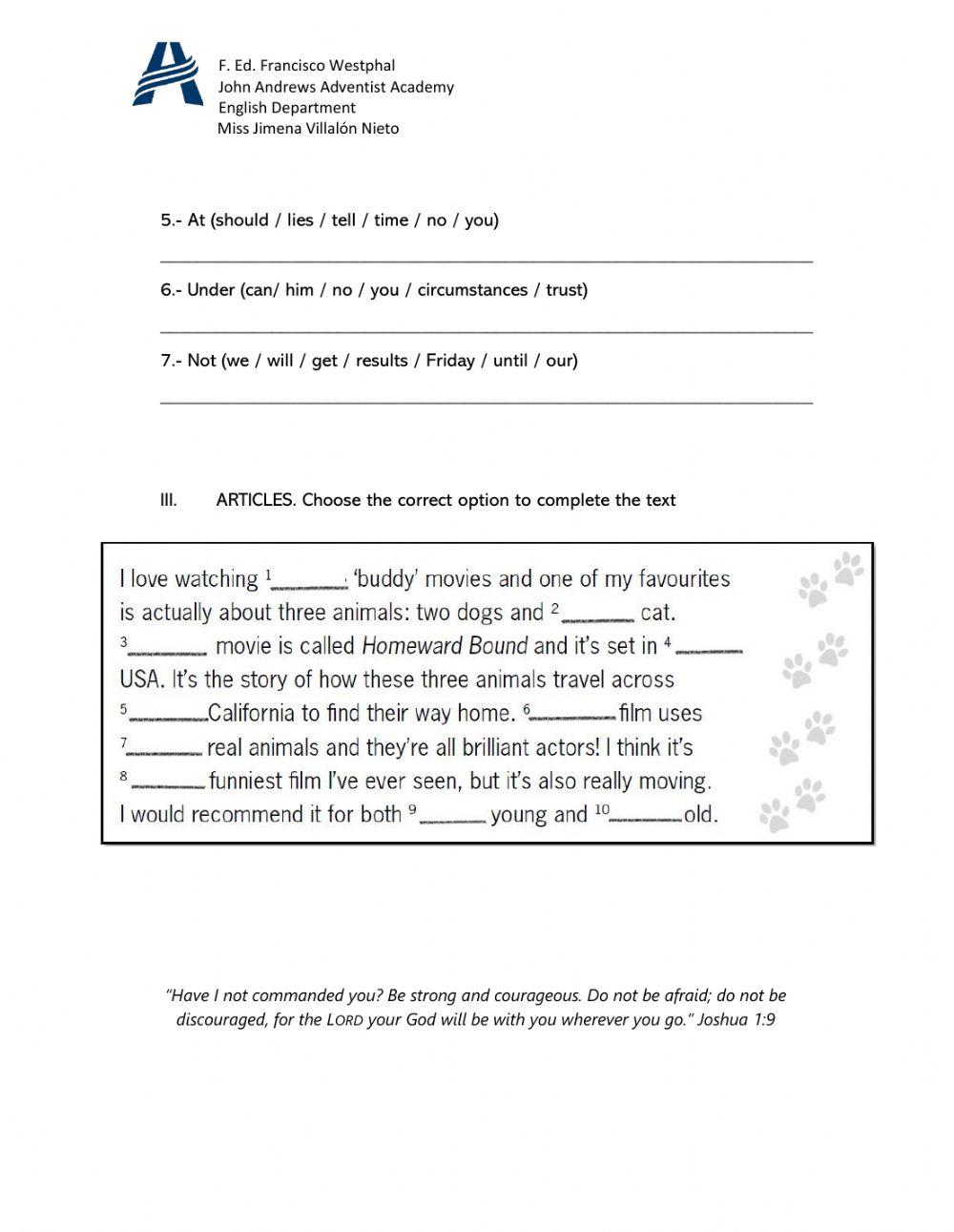 420299 | Handout unit 5 11th-12th grades | Jevn