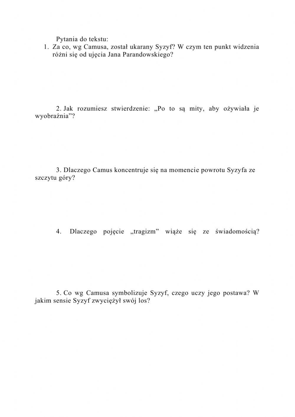 Mit Syzyfa worksheet | Live Worksheets