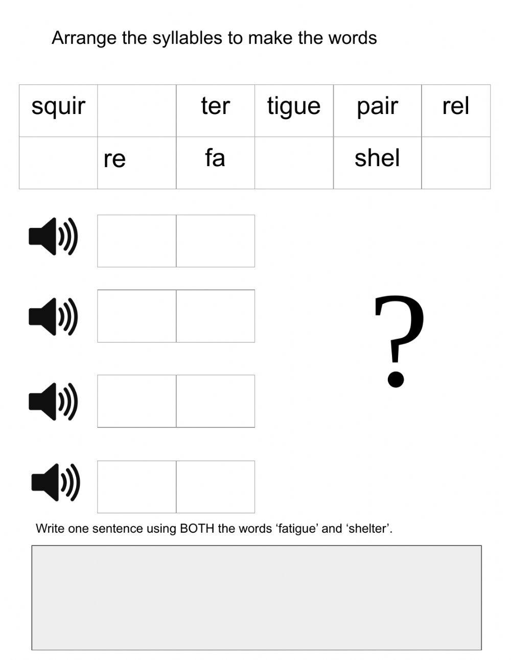 Word Practice -018 worksheet | Live Worksheets