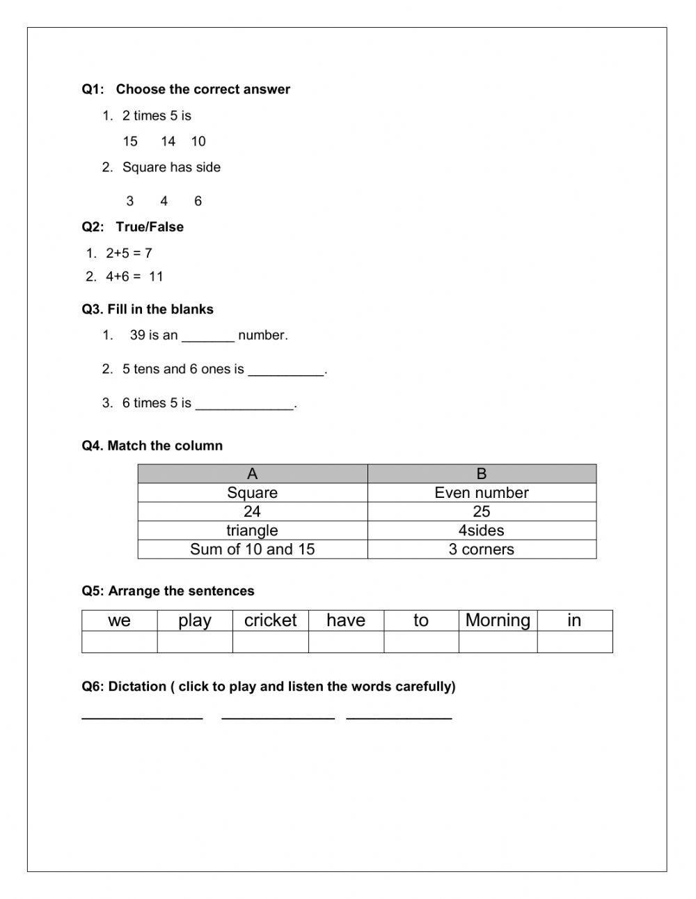 worksheet 1 online exercise for | Live Worksheets