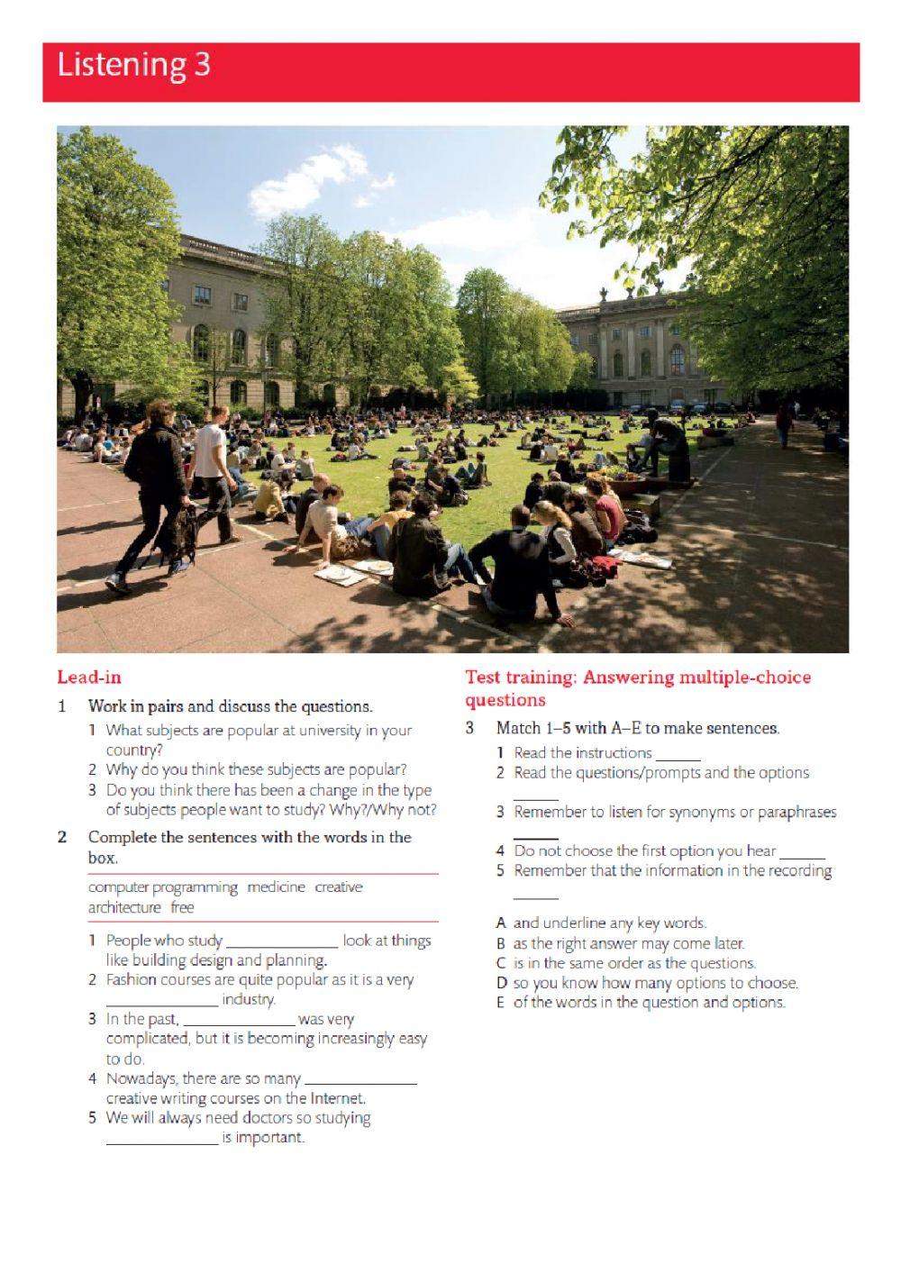 IELTS - Reading and listening practice online exercise for | Live ...