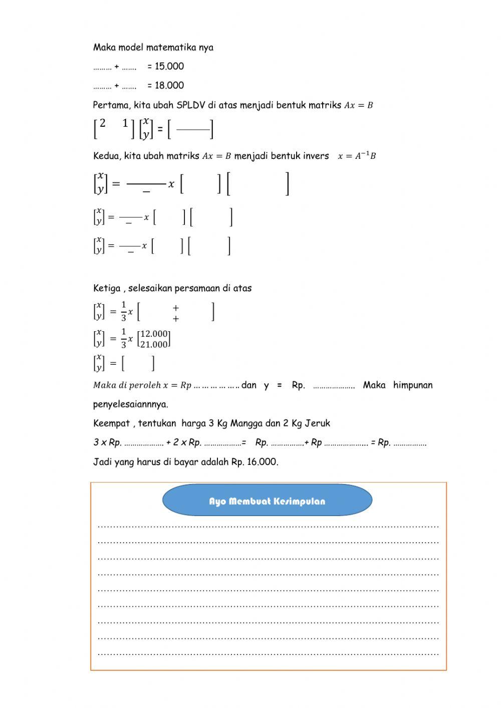 LKPD Determinan… | Free Interactive Worksheets | 409993